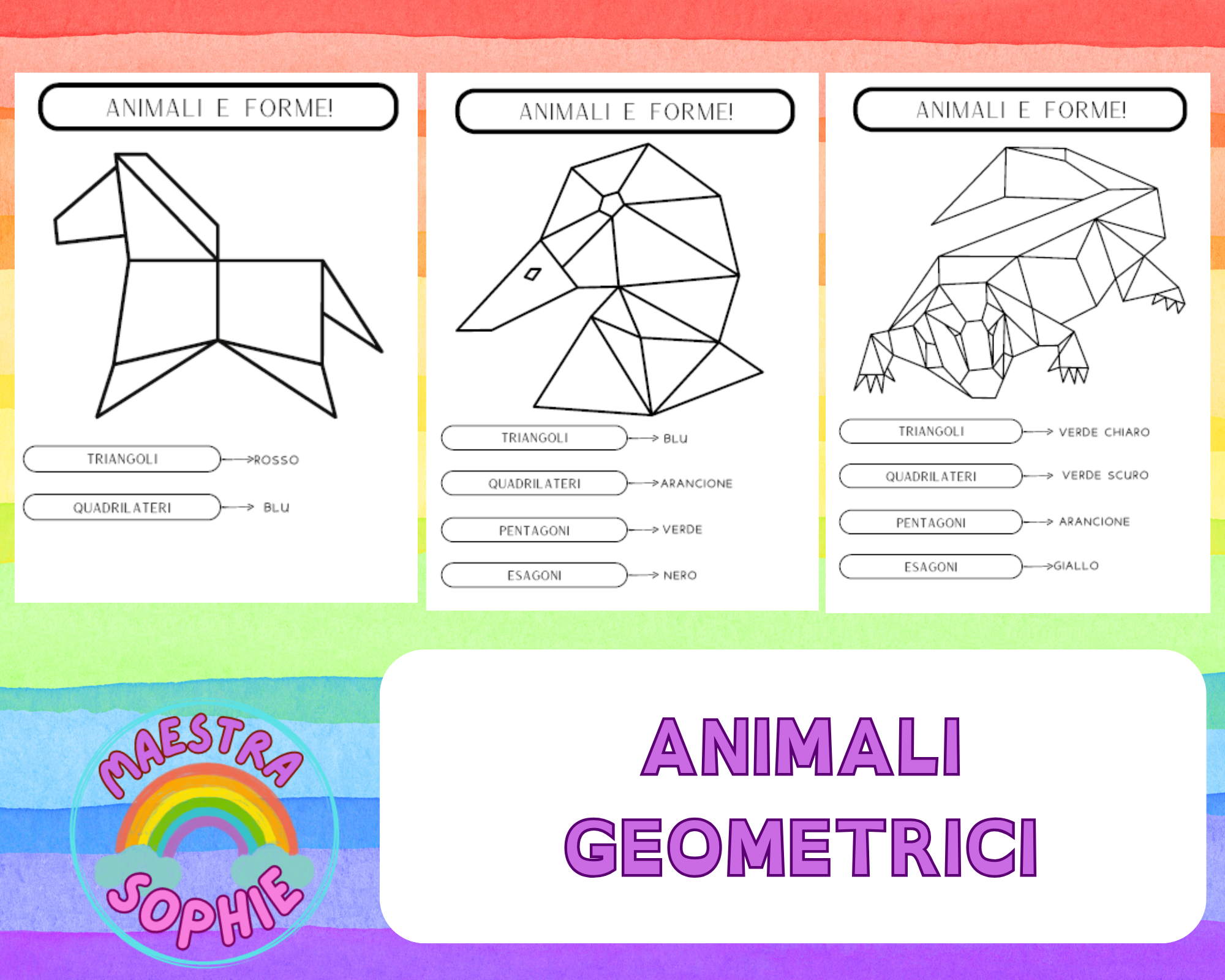 Disegni Da Colorare Geometrici Di Animali