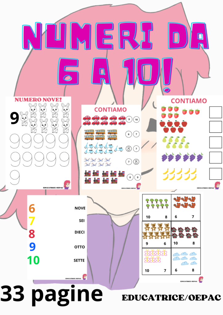 Schede di matematica numeri da 6 a 10 • Edudoro