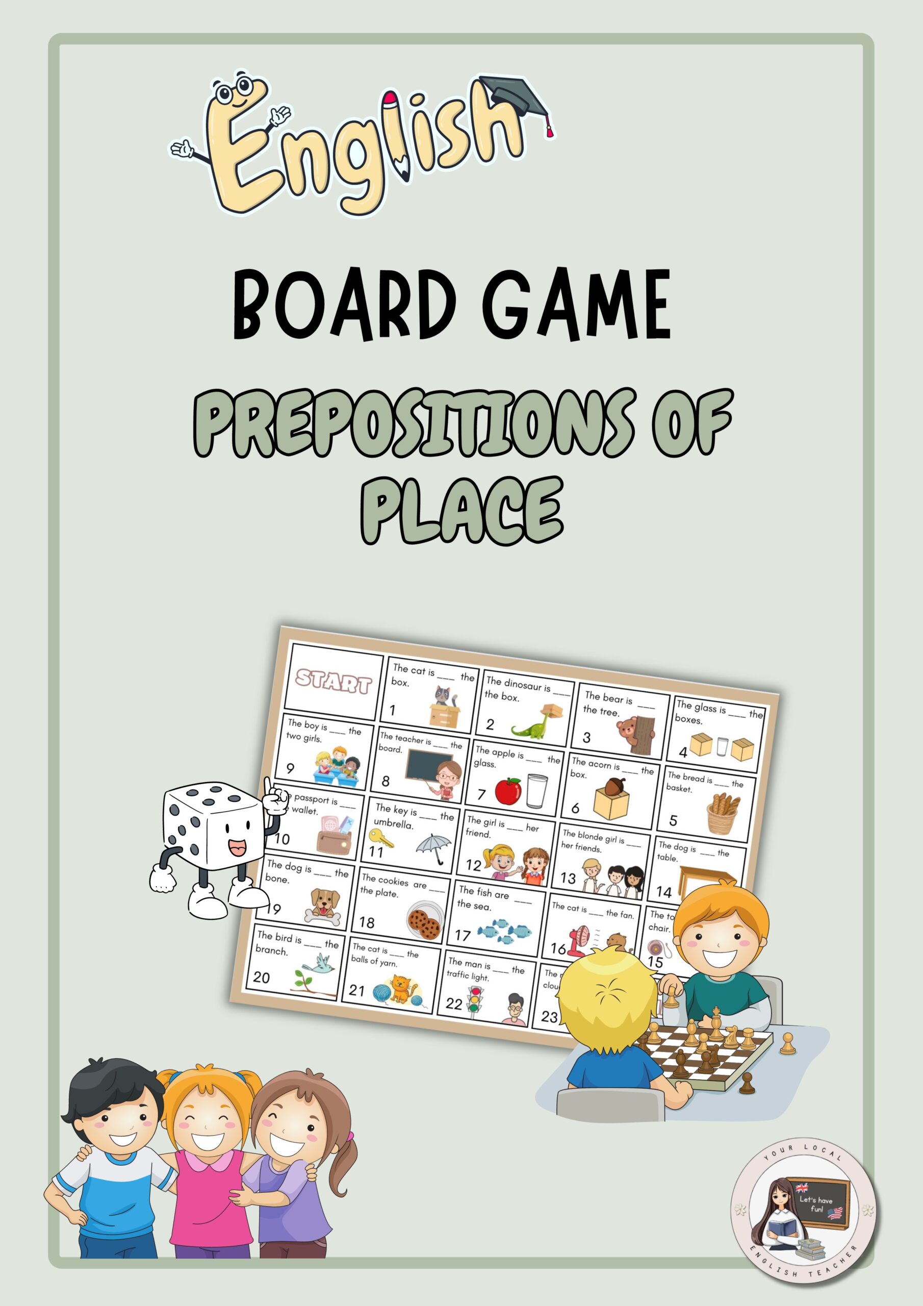 PREPOSITIONS OF PLACE - BOARD GAME | PREPOSIZIONI DI LUOGO - GIOCO DA ...