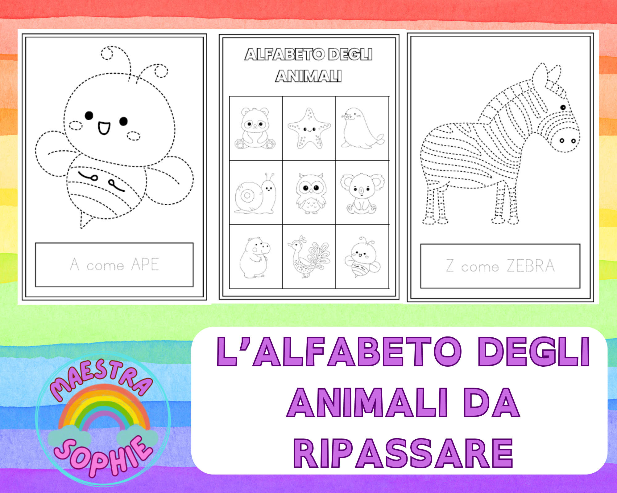 L'ALFABETO DEGLI ANIMALI DA RIPASSARE • Edudoro