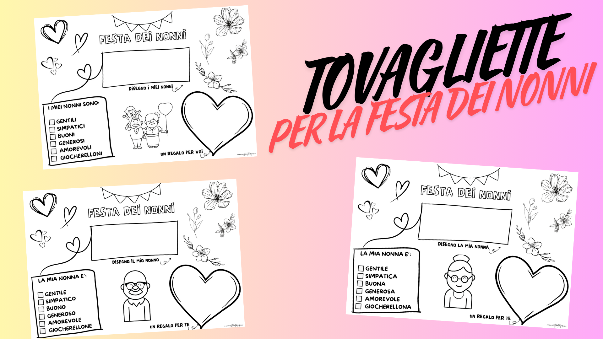 Tovagliette per la festa dei nonni • Edudoro