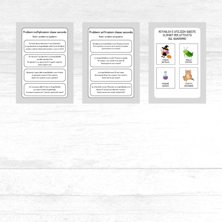 La strega Matelda e le moltiplicazioni – schede di matematica per la classe seconda • Edudoro