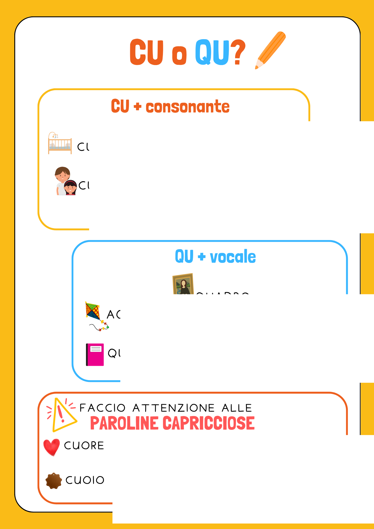 CU, QU e Paroline Capricciose • Edudoro
