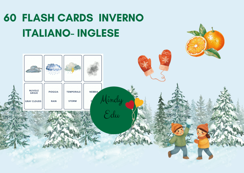 Flash cards Inverno Italiano- inglese • Edudoro