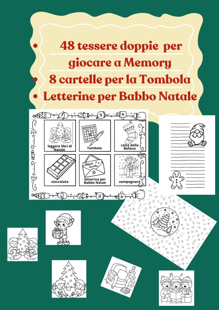 Tombola e Memory di Natale da colorare • Edudoro